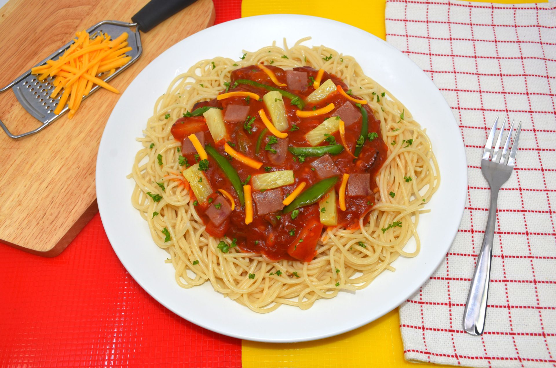 Ajinomoto | Cheesy Hawaiian Style Pasta - Ajinomoto